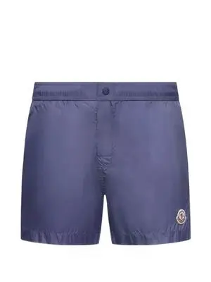 Moncler Logo Patch Swim Shorts - Blue
