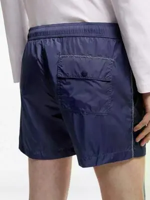 Moncler Logo Patch Swim Shorts - Blue