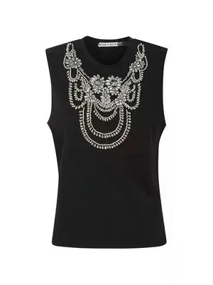 Alice + Olivia Embellished Sleeveless Top - Black