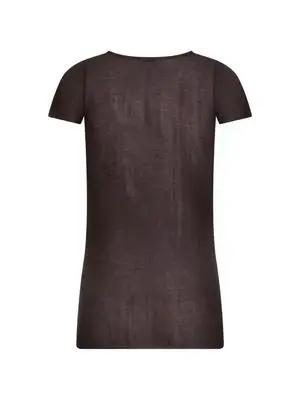 ROBERTO COLLINA Ribbed Cotton T-shirt - Brown