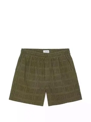LES DEUX Drawstring Open-work Deck Shorts - Green