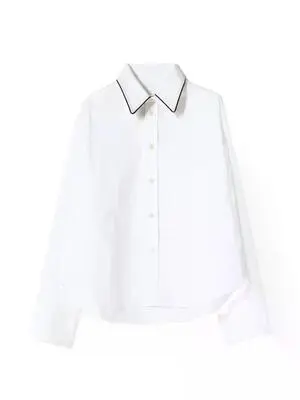 Plan C Buttoned Collar Shirt - White