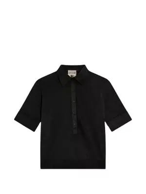 SEMICOUTURE Short-sleeve Polo Top - Black