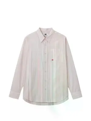CHOCOOLATE Striped Pocket-detail Cotton Shirt - Pink