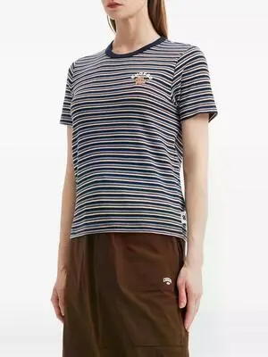CHOCOOLATE Striped Graphic-detail Cotton T-shirt