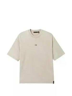 FIVE CM Graphic-detail Crewneck Cotton T-shirt - Neutrals