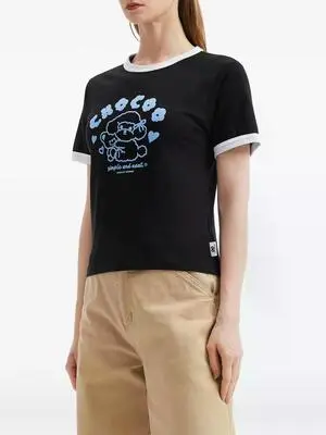 CHOCOOLATE Graphic-detail Cotton T-shirt - Black