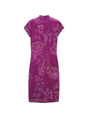 Shanghai Tang Floral Print Dress - Purple