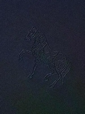 Shanghai Tang Horse-detail Polo Top - Blue