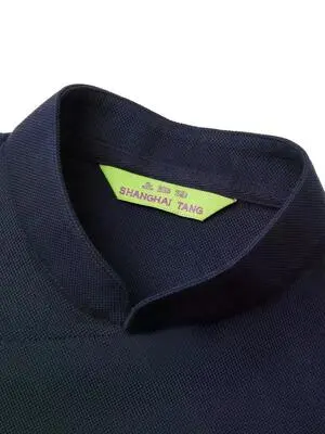 Shanghai Tang Horse-detail Polo Top - Blue