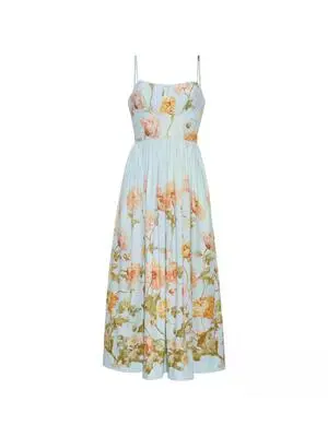 Cara Cara Alba Floral-pattern Midi Dress - Blue