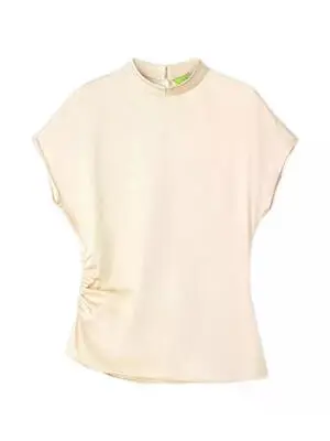 Shanghai Tang Ruched-detail Blouse - Neutrals