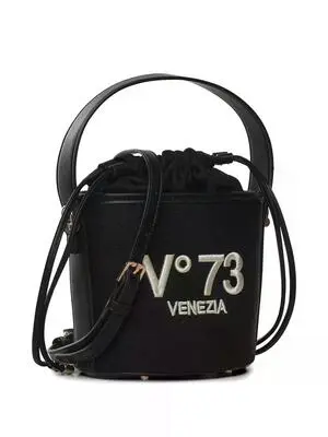 V°73 Logo Embroidery Bucket Shoulder Bag