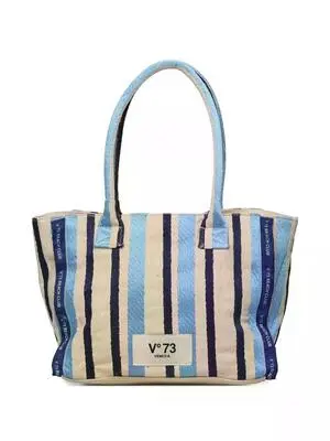 V°73 Striped Top-handle Shoulder Bag - Blue