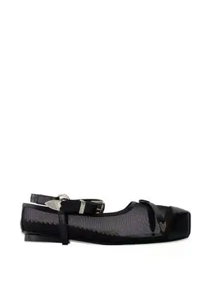 Toga Buckled Ballet Flats - Black