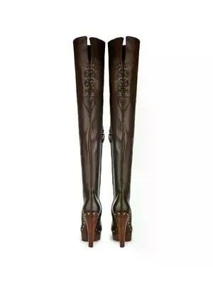 Chloé Lola Studded Boots - Brown