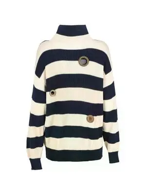 Gianfranco Ferre Striped-pattern Embellished Jumper