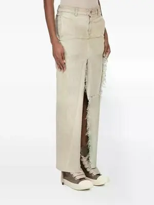 Rick Owens Distressed Skirt - Neutrals