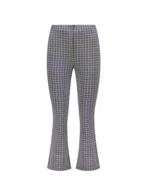 Theory Checkered Flared Trousers - Blue
