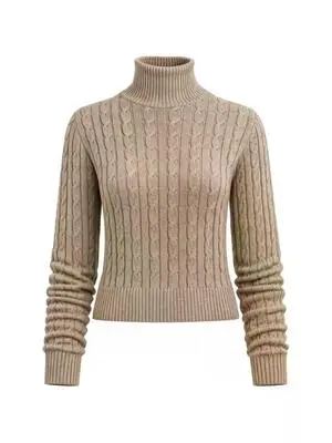 PATRICK ASSARAF Cable-knit Mock-neck Sweater - Neutrals