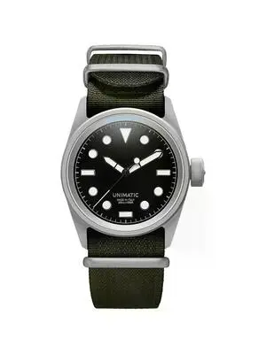 UNIMATIC Silver 39mm Watch - Black