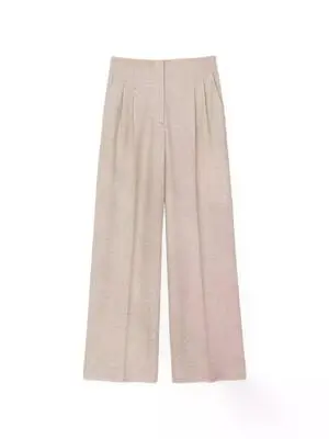 Iris Von Arnim Pleated Straight Trousers - Neutrals