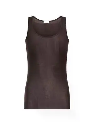 ROBERTO COLLINA Ribbed Tank Top - Brown