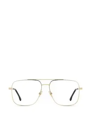 Victoria Beckham Double-bridge Square-frame Glasses - Gold