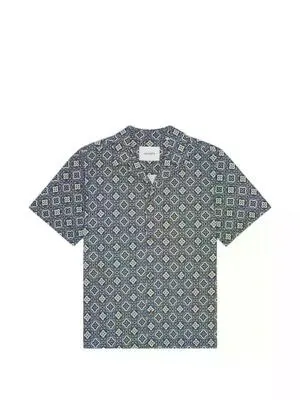 LES DEUX Lukas Arabesque Patterned Shirt - Blue