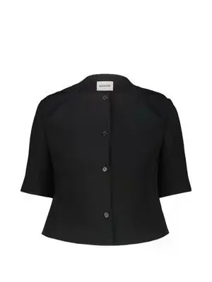 Khaite Franc Folded-neckline Peplum Jacket - Black