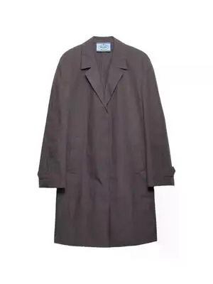 Prada Single-breasted Double Poplin Coat