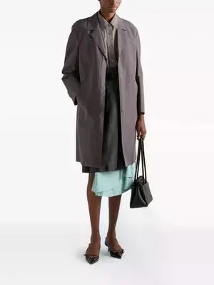 Prada Single-breasted Double Poplin Coat