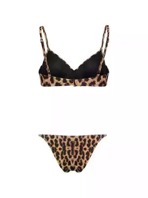 NOIRE SWIMWEAR Leopard-print Push-up Bikini
