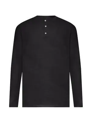 ROBERTO COLLINA Buttoned Long-sleeve T-shirt - Black