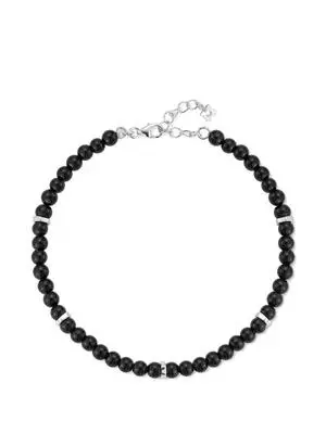 Mateo Hex Nut Onyx Bracelet - Silver