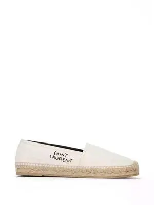 Saint Laurent Leather Espadrille - Neutrals