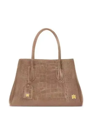 Amiri 40 Croc-effect Suede Tote Bag - Brown