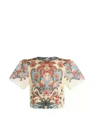 Farm Rio Floral Blouse - Neutrals