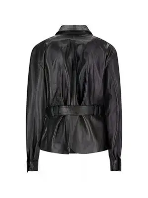 Alessandra Rich Belted Leather Jacket