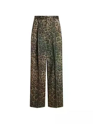 Dolce & Gabbana Leopard-print Trousers - Brown