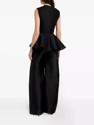 MARQUES' ALMEIDA Floral-appliqué Peplum Top - Black
