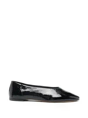 TOTEME Leather Ballerina Shoes - Black