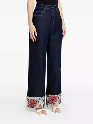 MARQUES' ALMEIDA Floral-cuff Wide Leg Jeans