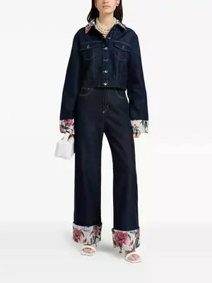 MARQUES' ALMEIDA Floral-cuff Wide Leg Jeans