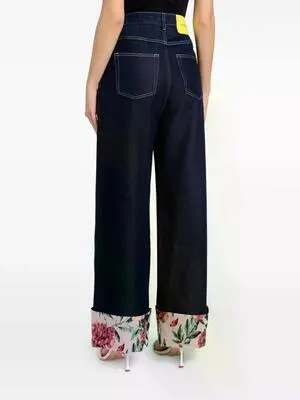MARQUES' ALMEIDA Floral-cuff Wide Leg Jeans