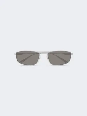 Balenciaga Tag 3.0 Rectangle Sunglasses Light Grey