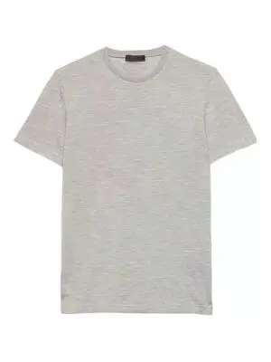 Prada Ribbed Crew-neck Cashmere T-shirt - Grey