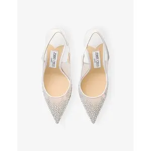 JIMMY CHOO Love Slingback 85 Mesh Pumps