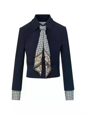 Veronica Beard Ismena Pattern-cuff Jacket - Blue