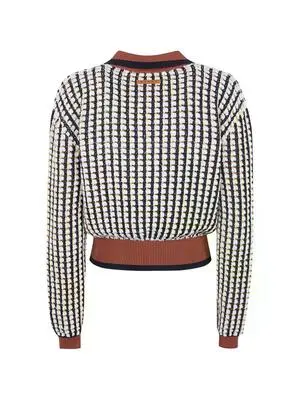 Marni Collared Grid Cotton Knitwear - Brown